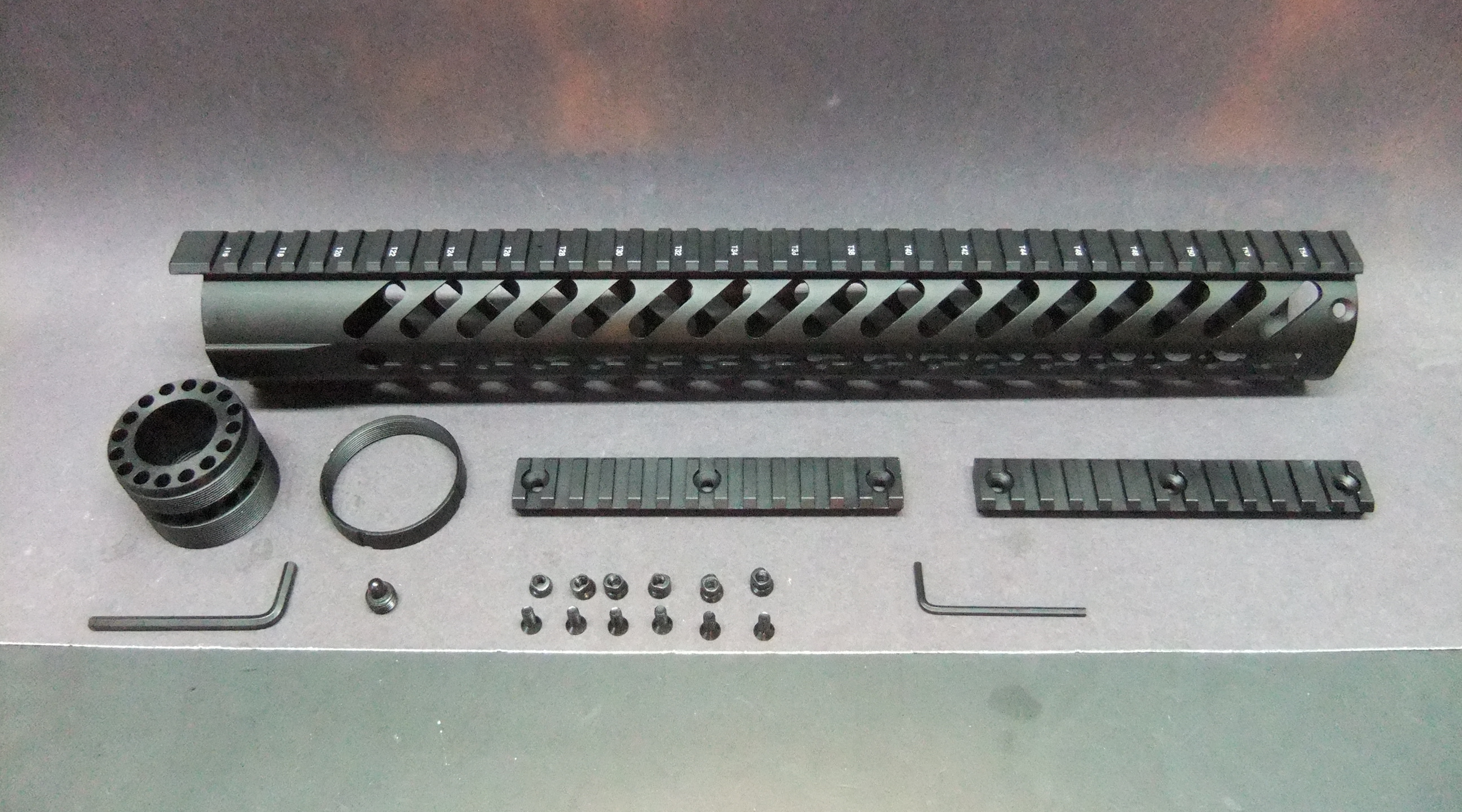 16″ Inch BLACK Anodized KEYMOD Free Float Handguard Fore Grip Rail ...