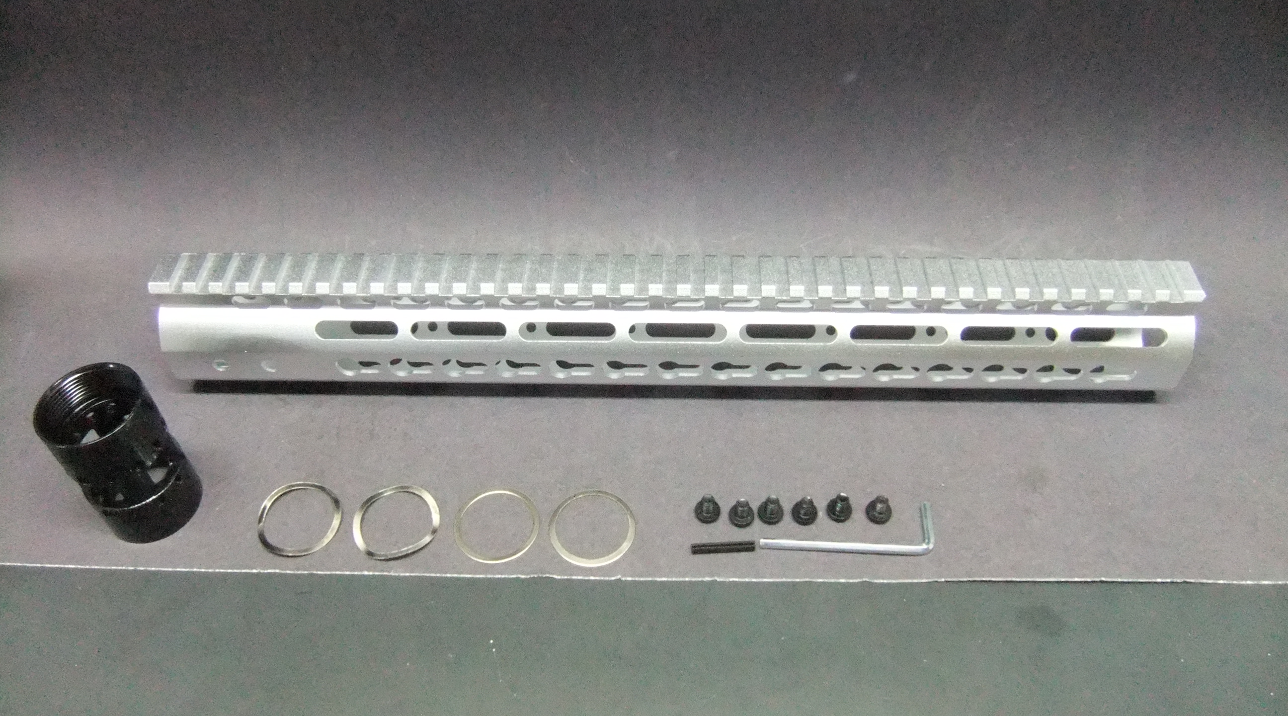 15″ Inch AR15 AR-15 AR Ultra Light Slim BARE ALUMINUM KEYMOD Free Float ...