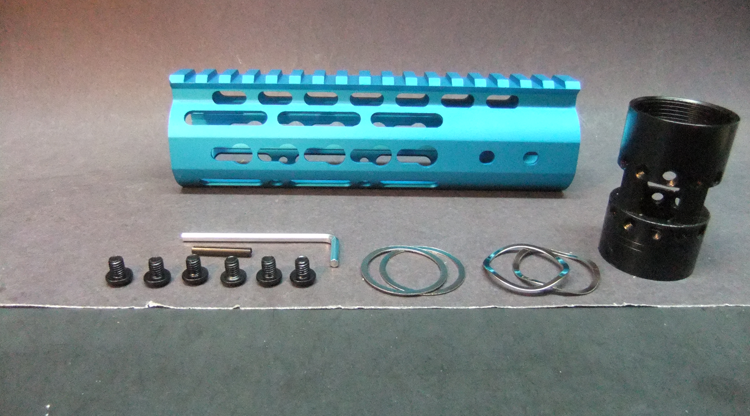 7″ Inch AR15 AR-15 AR Ultra Light Slim Anodized LE BLUE KEYMOD Free ...