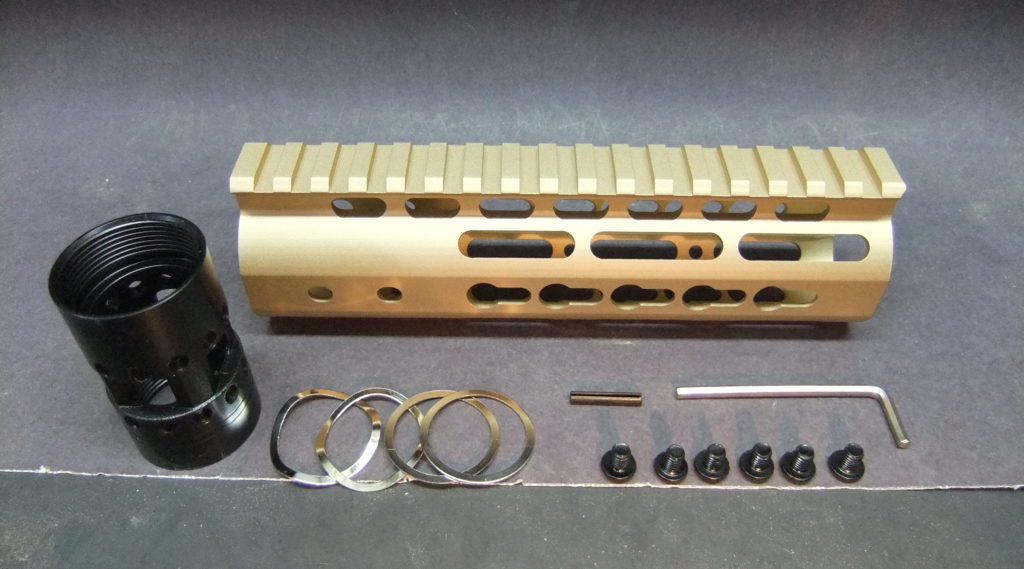 7" Inch AR15 AR Ultra Light Slim TRUMP GOLD Anodized KEYMOD Free Float ...