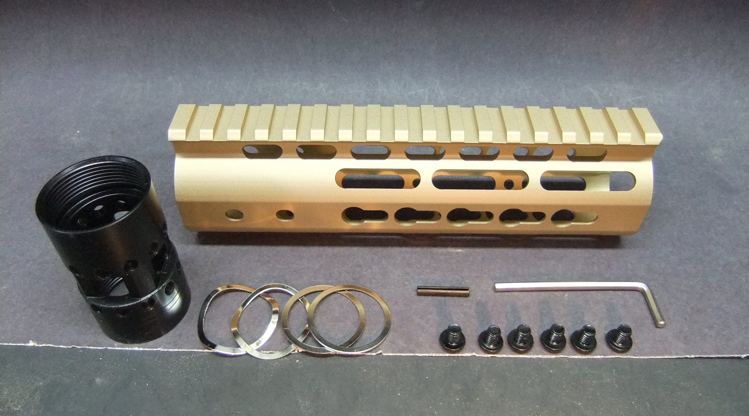 7″ Inch AR15 AR Ultra Light Slim TRUMP GOLD Anodized KEYMOD Free Float ...