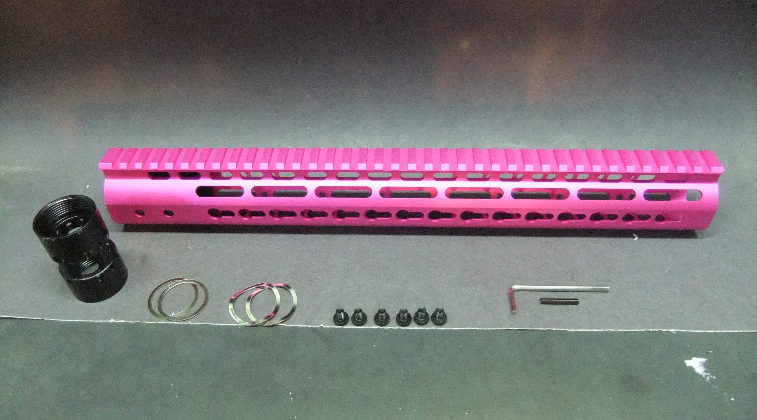 15″ Inch AR15 AR-15 AR Ultra Light Slim Anodized HOT PINK KEYMOD Free ...