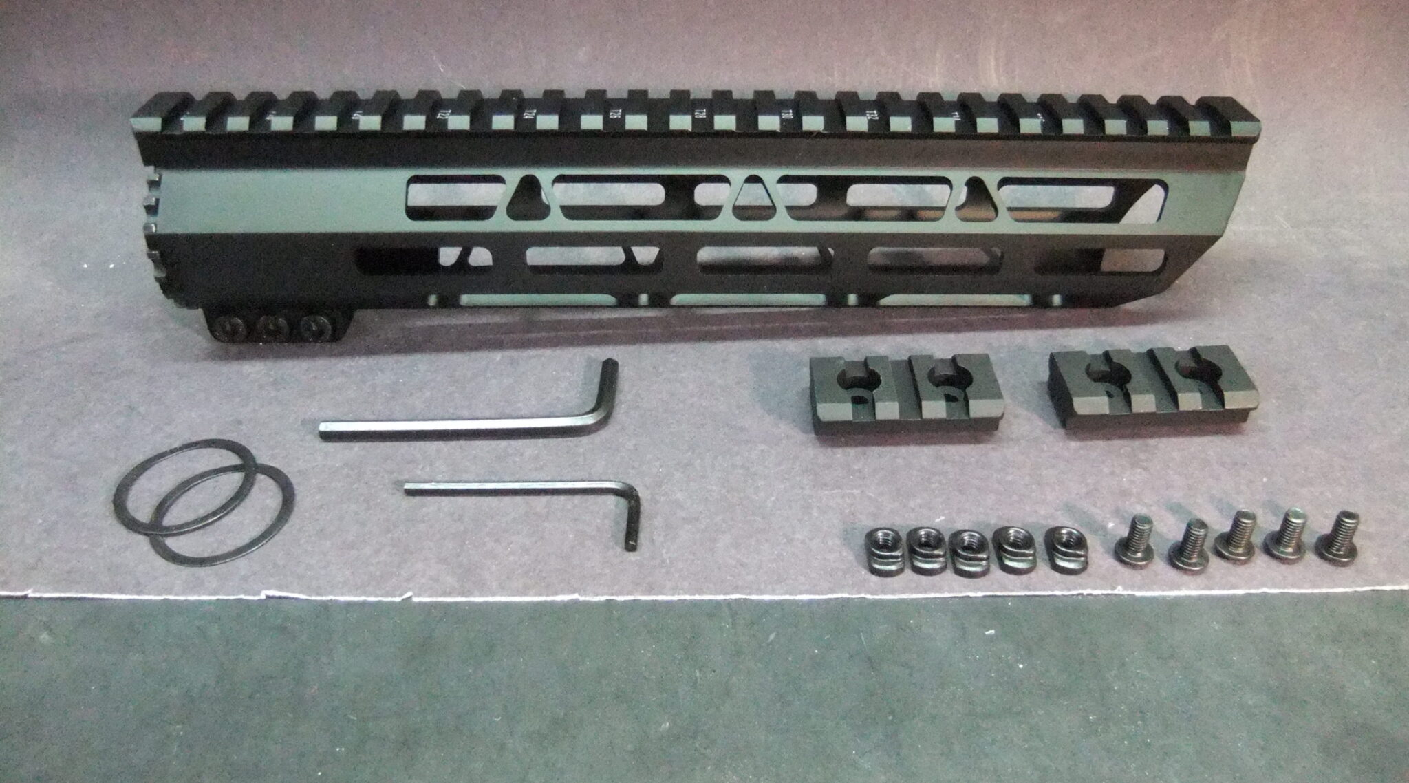 10" Inch AR15 Ultra Light Slim M-LOK Skeletal Slanted Black Anodized ...