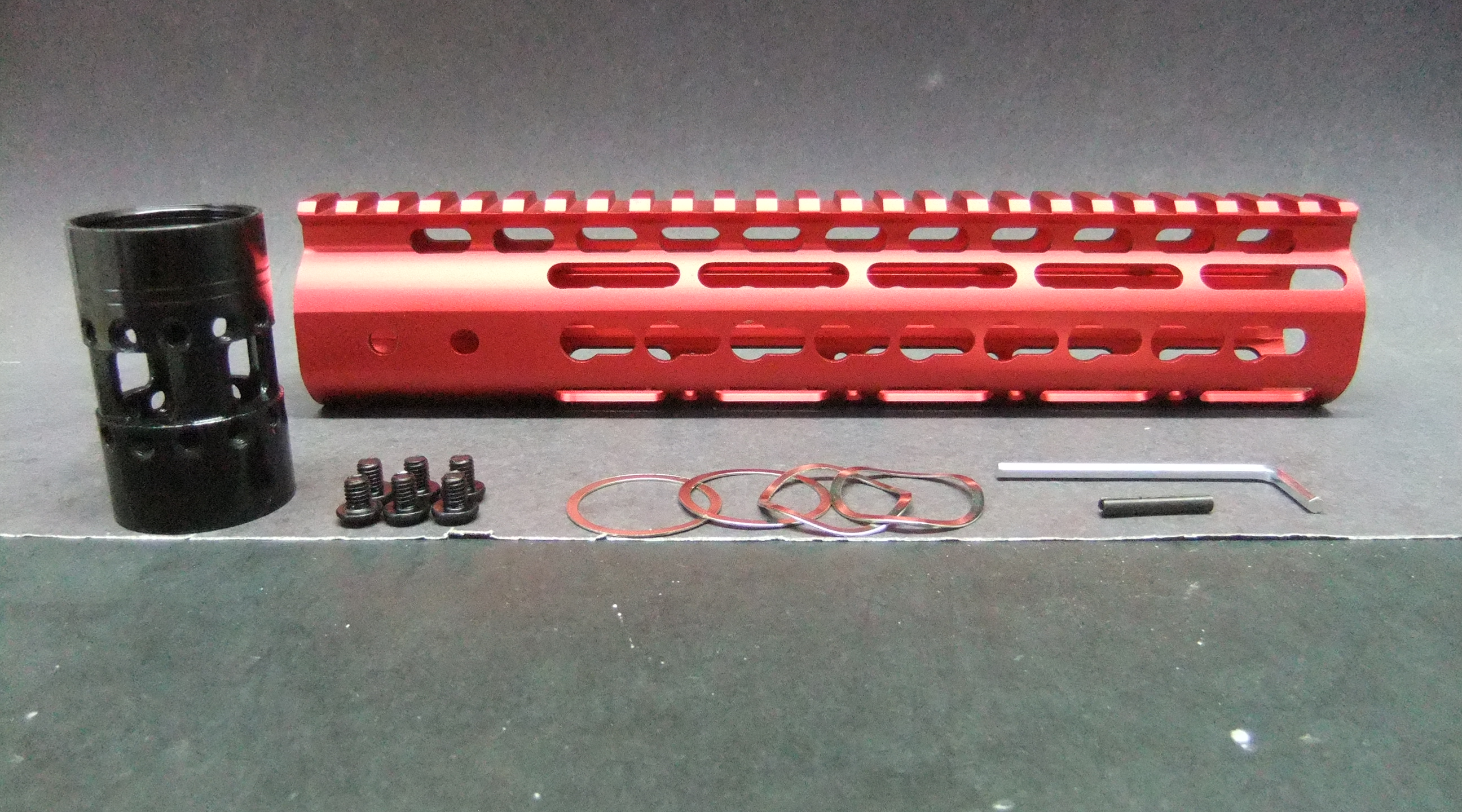 10″ Inch AR15 AR-15 AR Ultra Light Slim Anodized RED KEYMOD Free Float ...