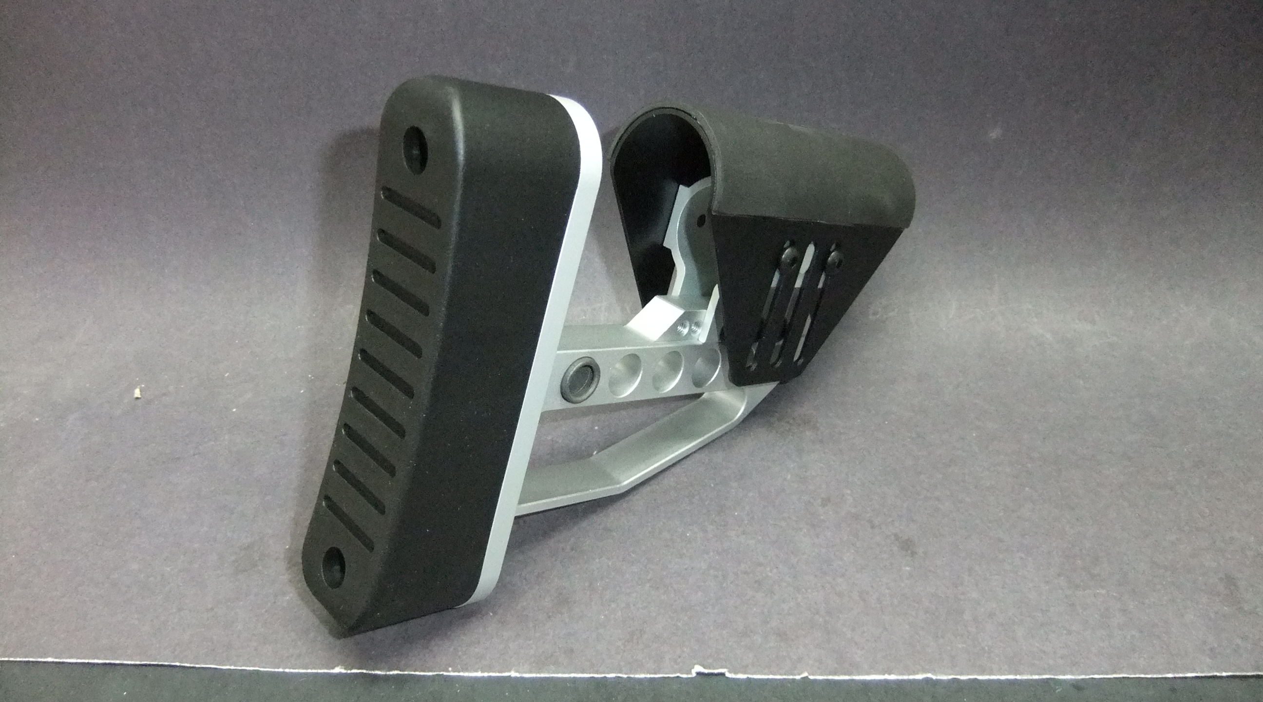 AR15 AR10 Tactical Silver Aluminum Skeleton Minimalist Adjustable Butt ...