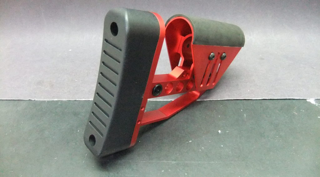 AR15 AR10 Tactical Red Aluminum Skeleton Minimalist Adjustable Butt ...