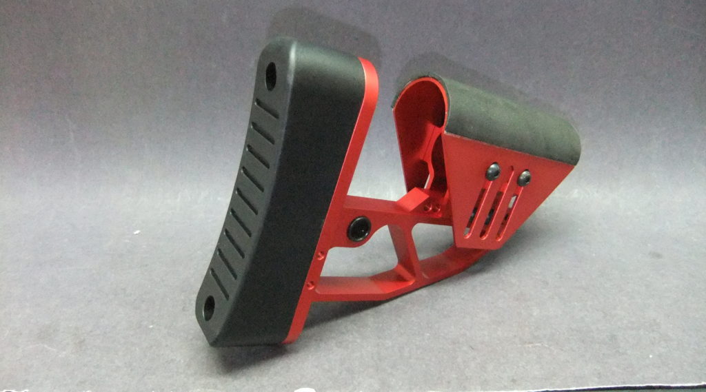 AR15 AR10 Tactical Red Aluminum Skeleton Minimalist Adjustable Butt ...