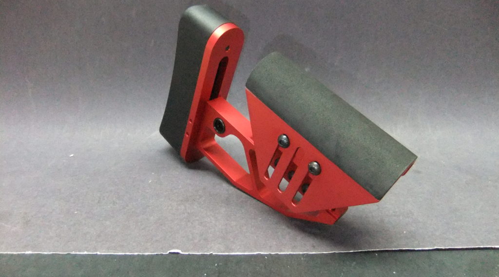 AR15 AR10 Tactical Red Aluminum Skeleton Minimalist Adjustable Butt ...
