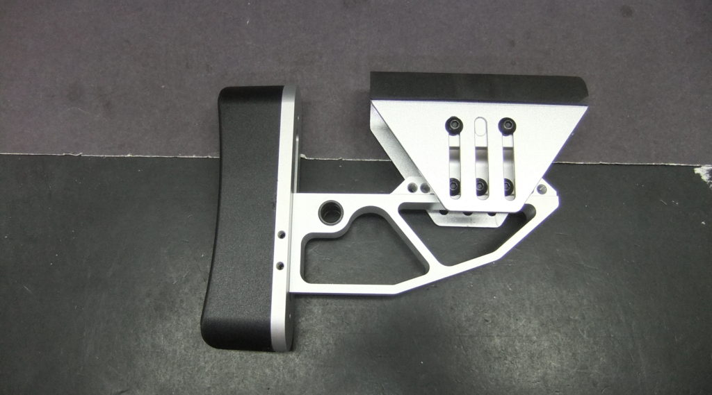 AR15 AR10 Tactical Silver Aluminum Skeleton Minimalist Adjustable Butt ...