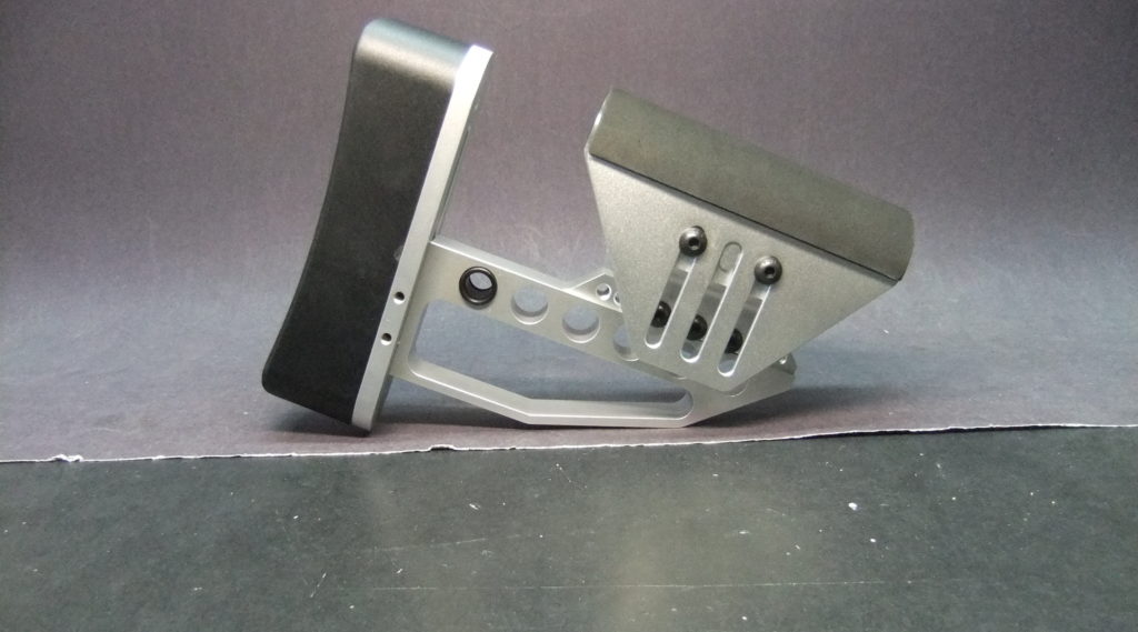 AR15 AR10 Tactical Silver Aluminum Skeleton Minimalist Adjustable Butt ...