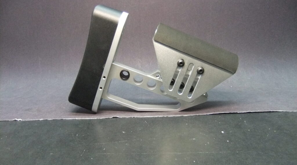 AR15 AR10 Tactical Silver Aluminum Skeleton Minimalist Adjustable Butt ...