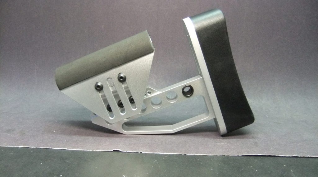 AR15 AR10 Tactical Silver Aluminum Skeleton Minimalist Adjustable Butt ...