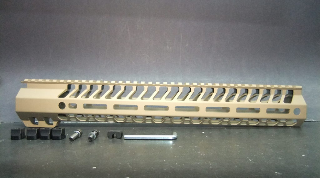 15" Inch AR10 .308 7.62 308 HIGH PROFILE Slim Clamp Style FDE Flat Dark ...