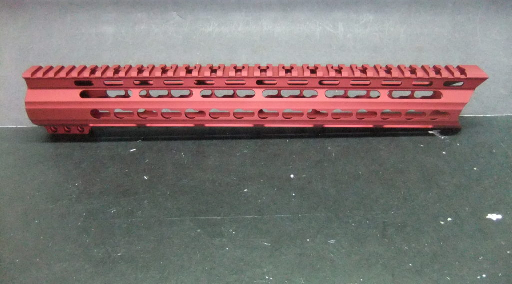 15" Inch AR15 AR-15 AR Clamp Ultra Light Slim Anodized RED KEYMOD Free ...