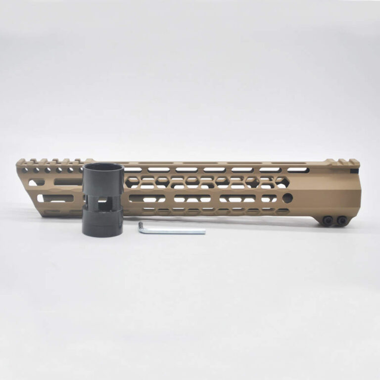 12" AR AR15 Slim Clamp Hybrid Split Top Slanted FDE Dark Earth M-LOK ...