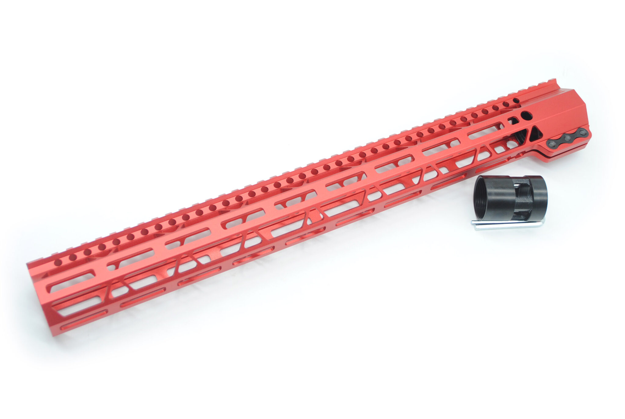 17" Inch AR15 .223 5.56 556 Ultra Light Slim Clamp Style RED Anodized ...