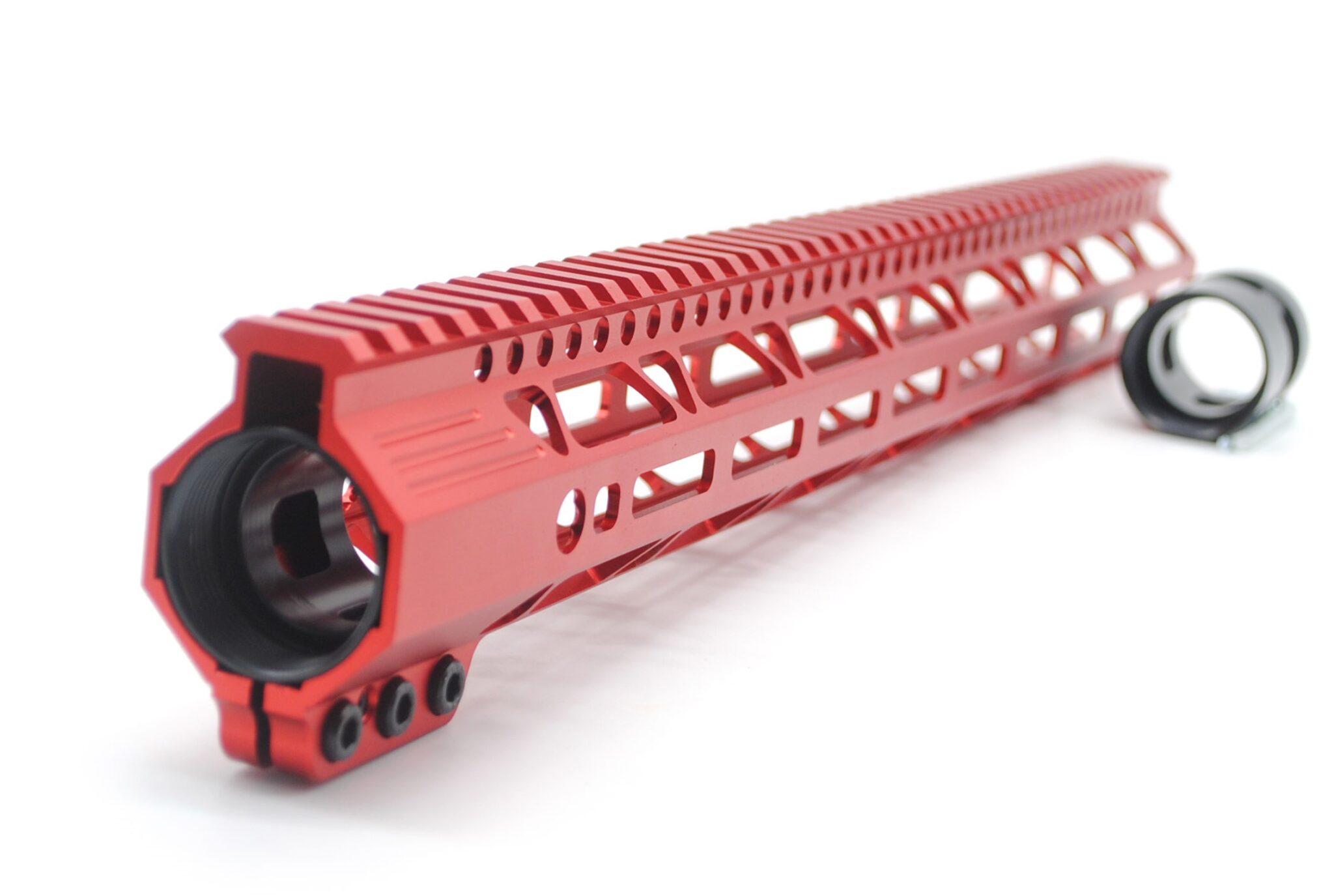 17" Inch AR15 .223 5.56 556 Ultra Light Slim Clamp Style RED Anodized ...