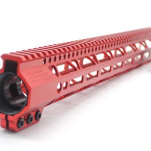 17" Inch AR15 .223 5.56 556 Ultra Light Slim Clamp Style RED Anodized ...