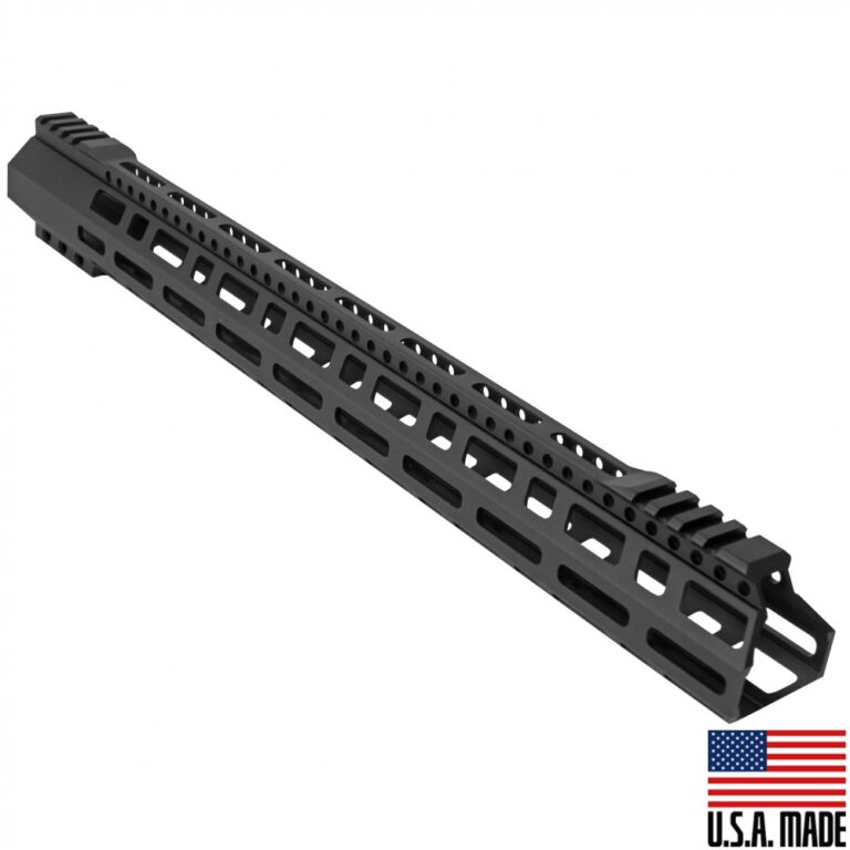 18" AR10 Lightweight Low Profile D-END HYBRID MLOK M-LOK Free Float DPMS Handguard WITHOUT Top ...