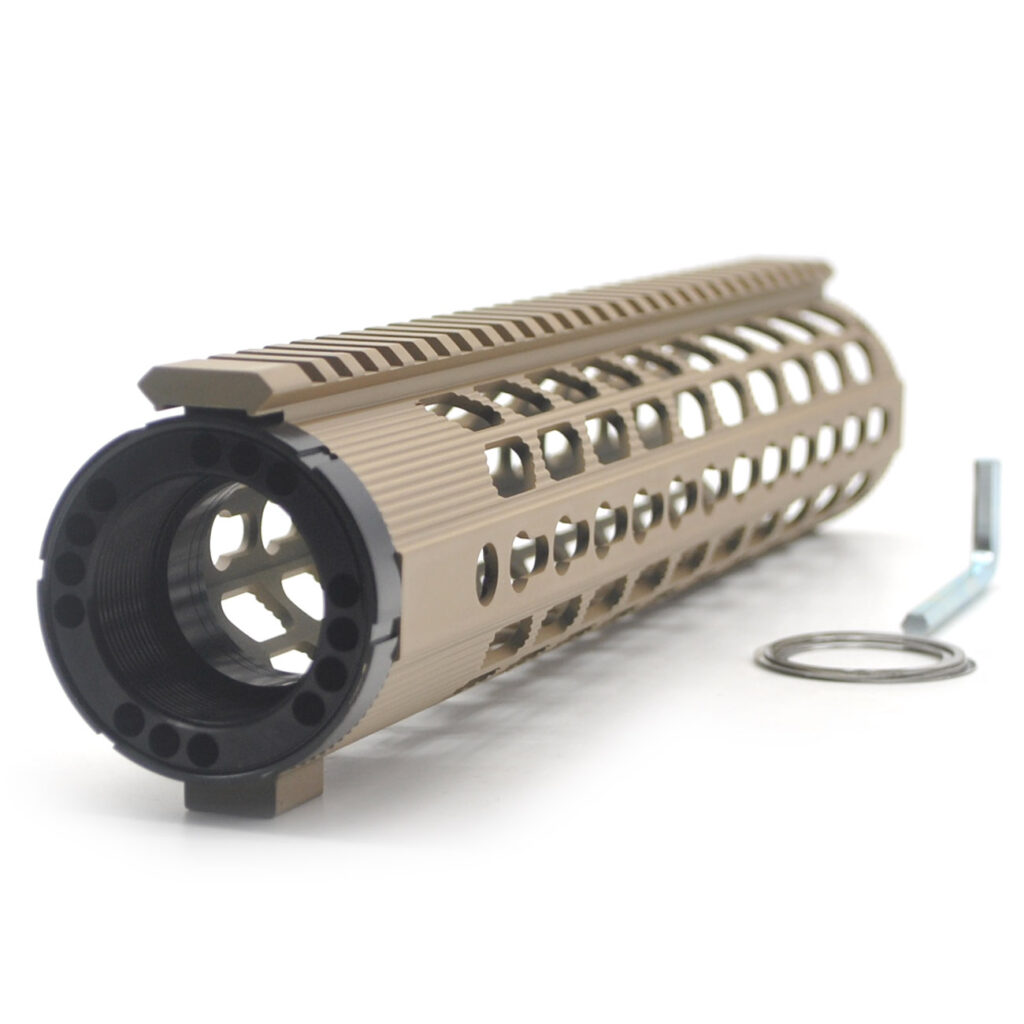 12" AR10 FDE Flat Dark Earth Tan Low Profile Keymod Free Float ...