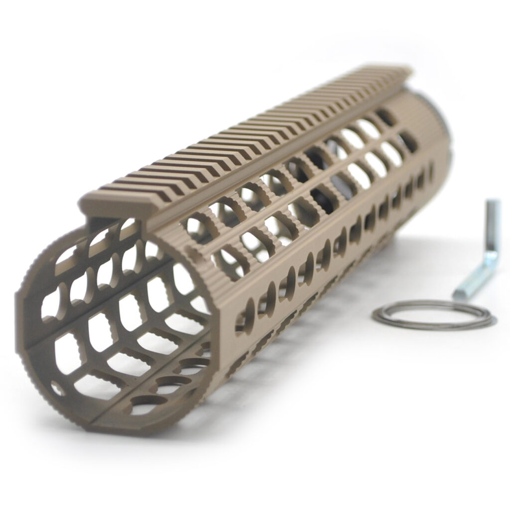 12" AR10 FDE Flat Dark Earth Tan Low Profile Keymod Free Float ...